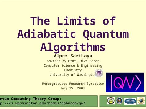 Pptx The Limits Of Adiabatic Quantum Algorithms Alper Sarikaya