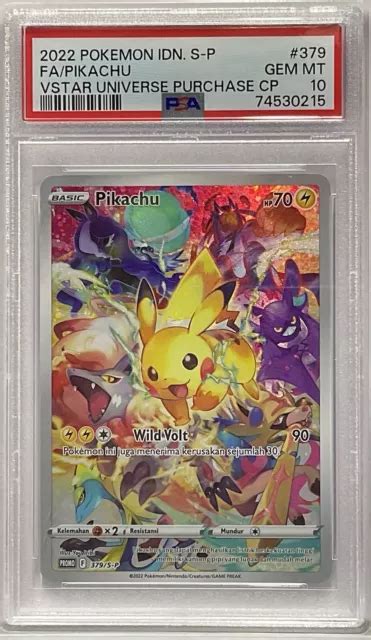 POKEMON PIKACHU VSTAR Universe Indonesian Full Art Promo 379 S P PSA 10