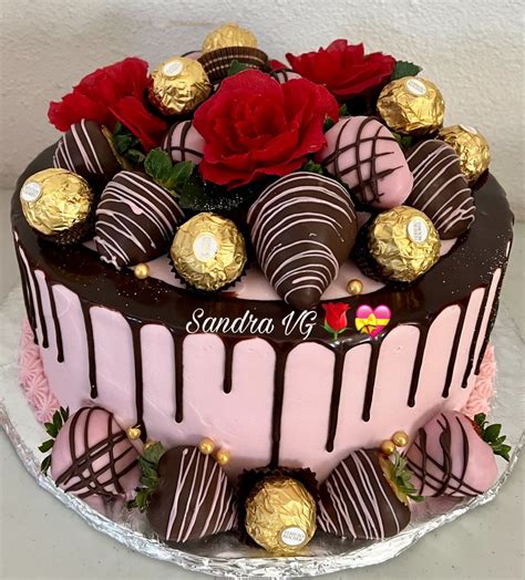 Chocolate Covered Cake With Roses