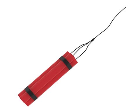 Red Explosive Dynamite Isolated On Background 3d Rendering