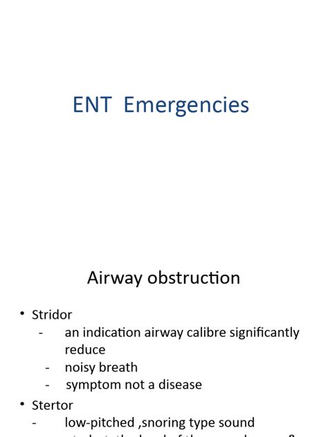 2ent Emergencies Pdf Ear Respiratory Tract