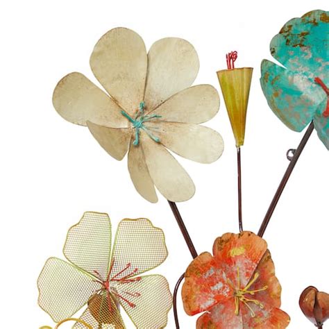 37 Multicolor Metal Eclectic Floral Wall Décor Michaels