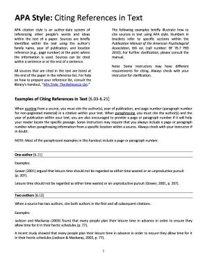 Fillable Online APA Style Citing References In Text Fax Email Print PdfFiller