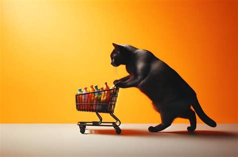 A Cat Coat Sleek And Black Is Seen Pushing A Tiny Intricately Designed