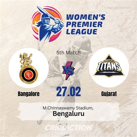 Match Preview Royal Challengers Bangalore Women Vs Gujarat Giants