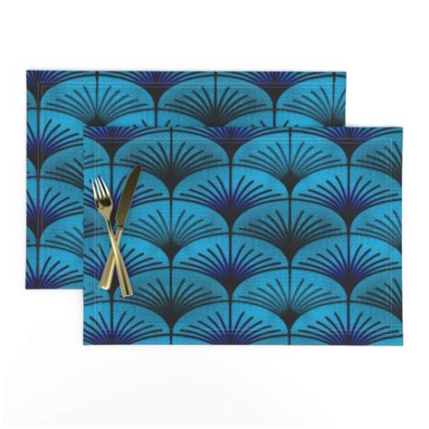 Art Deco Placemats Set Of 2 Solace Of Wind 8 By Etsy