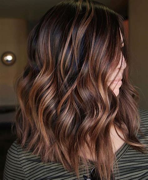 Copper Highlights Brown Hair
