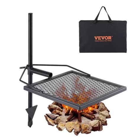 VEVOR GRILLE DE Feu de Camp Pivotante Gril de Barbecue Acier Réglable