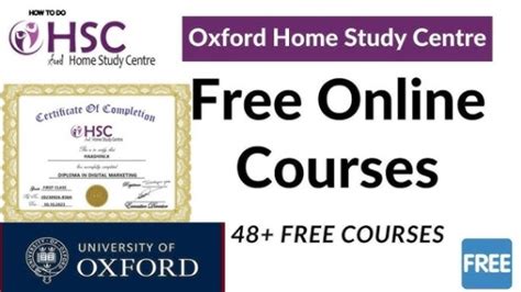Oxford Ohsc Free Online Courses With Certificates Apply Now