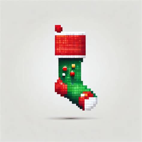 Premium Photo Xmas Sock Pixel Art Design Socks Creative Clothes