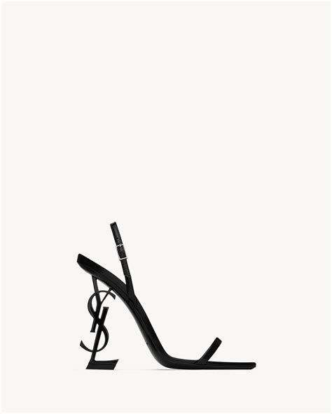 Opyum Slingback Sandals In Glazed Leather Saint Laurent