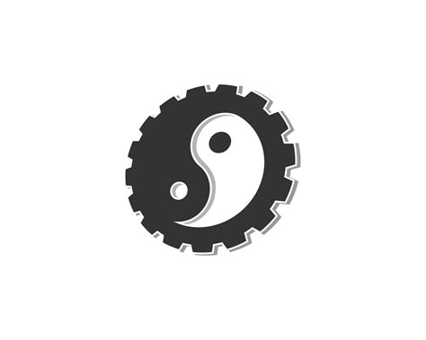 Yin En Yang In Het Tandwiellogo 4997815 Vectorkunst Bij Vecteezy