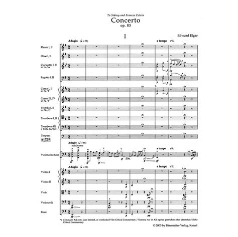 Elgar Concerto In E Minor Op 85 Cello Pocket Score Κλασικοί