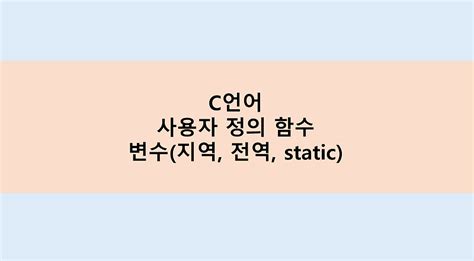 C 7 C언어 사용자 정의 함수 변수의 특성지역 전역 Static