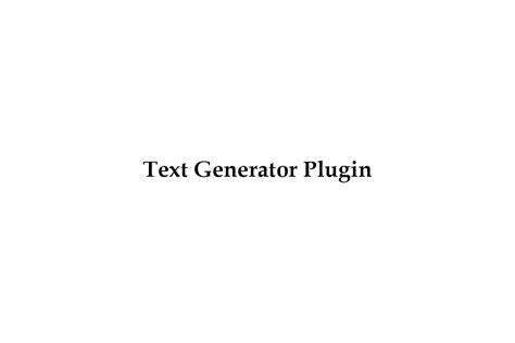 Text Generator Plugin Aiutor