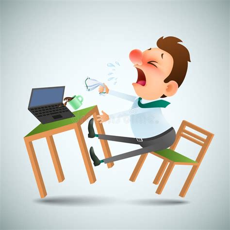 Sjuk Tecknad Filmskrivare Stock Illustrationer Illustration Av Papper