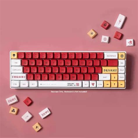 Eva 02 Asuka Langley Soryu Keycaps Pbt Xda Profile 136 Touches Jeu Pour