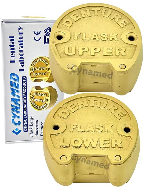 Brass Dental Denture Upper And Lower Flask Lab Dental Cynamed