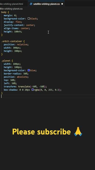 Day 09 Satellite Orbiting Planet Using Html Css Trending Shorts