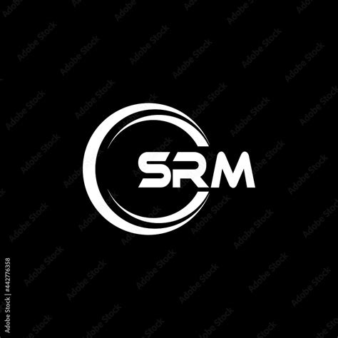 Srm Letter Logo Design With Black Background In Illustrator Vector