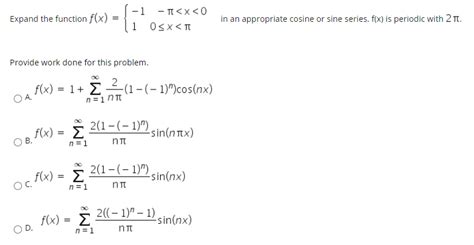 Solved II Expand The Function F X I 1 T Chegg Com