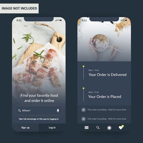 Premium Vector Food App Ui Design Template