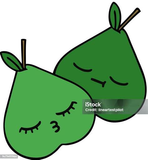 Kartun Lucu Buah Pir Ilustrasi Stok Unduh Gambar Sekarang Buah