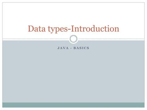 Java Primitive Types Ppt