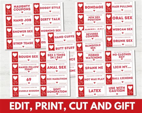 Naughty Coupons Template Printable Naughty Coupon Book Editable Sex Coupons Kinky Sex Coupons