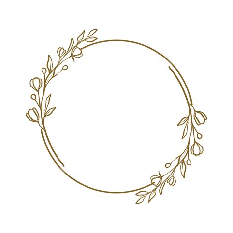 Golden Floral Frame Hd Transparent Golden Circle Floral Frame Floral