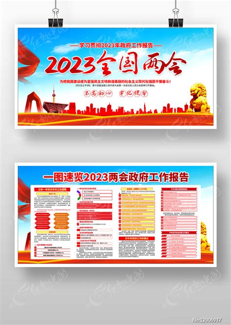 一图读懂2023年两会政府工作报告展板图片下载红动中国