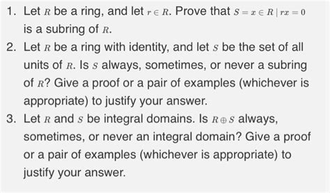 Solved Let R Be A Ring And Let R E R Prove That S X E R Chegg Com