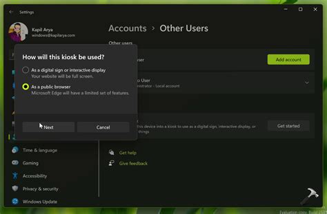set up a single app kiosk in windows 11
