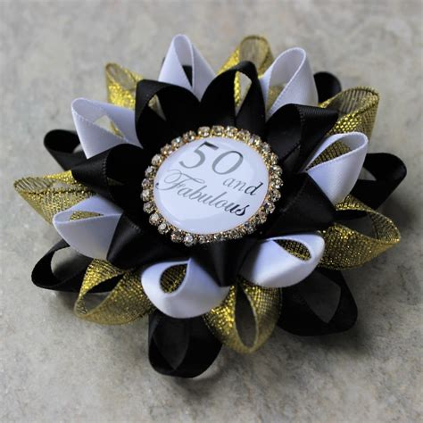 50th Birthday Pin 50 And Fabulous Pin 50th Birthday Party Etsy