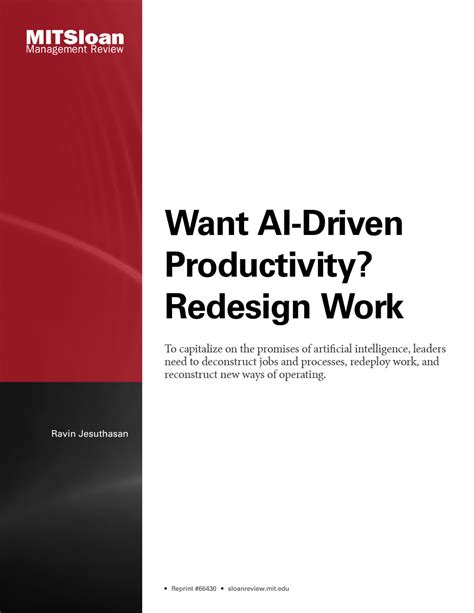 Want Ai Driven Productivity Redesign Work Mit Smr Store