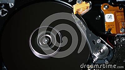 Hard Disk Drive Inside Structure Of HDD Spinning Platter Move