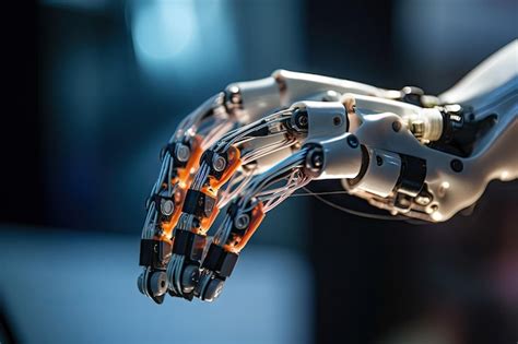 Premium Ai Image Closeup Of Robot Hand With Wires And Cables Visible