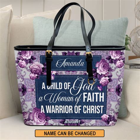 Jesuspirit Flower And Butterfly Personalized Purple Large Leather