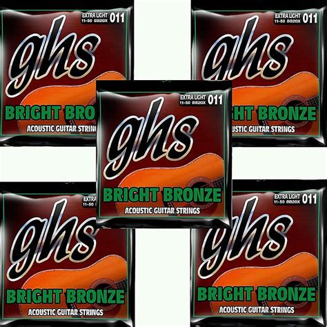 Ghs Guitar Strings 5 Packs Acoustic Bright Bronze Reverb Canada