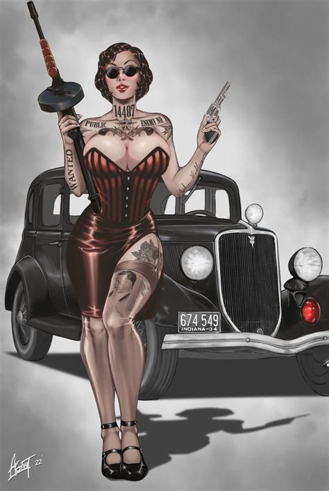 Rule 34 2020s 2022 Big Breasts Car Cleavage Clothing Eyewear Female Firearm Footwear Gangster
