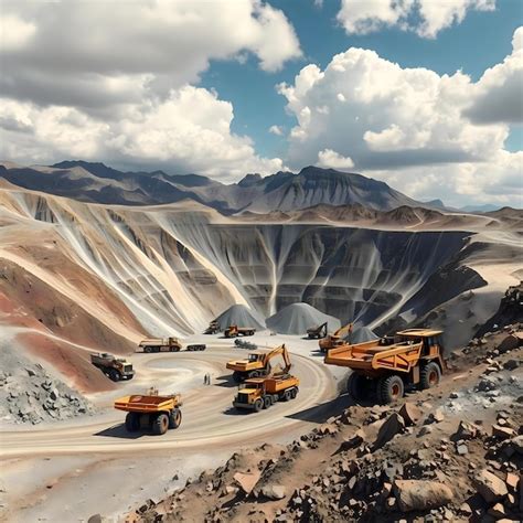 overview of open pit mining operation on dolomite quarry premium ai