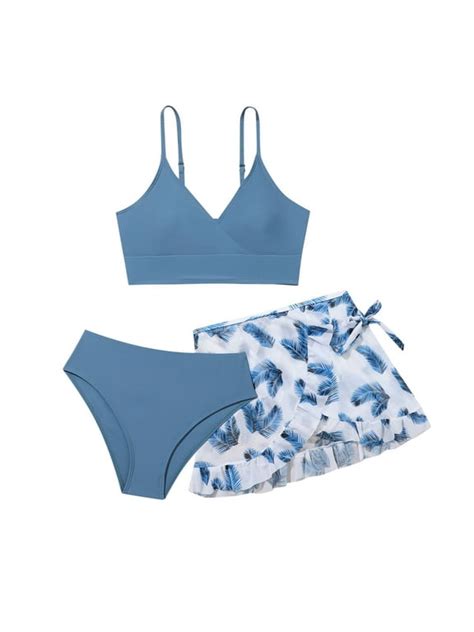 Bjutir Summer Girls Swimsuit Size 10 11 Years 3 Piece Bathing Suit Cute