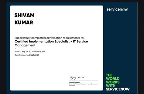 shivam kumar on linkedin servicenow cis itsm nowlearning