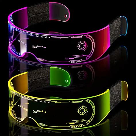 Led Glasses Glow Glasses Glow In Dark Cool Glasses Music Temu