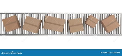 Cardboard Boxes On Conveyor Belt Stock Illustration Illustration Of Brown Storage 9360732