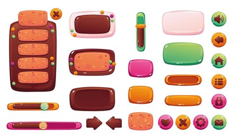 Premium Vector Candy Sweet Style Chocolate Cookie Menu Game Ui Button