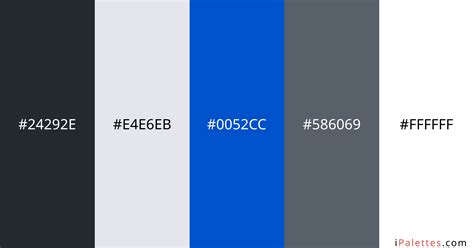 Github Color Palette And Colors 24292e E4e6eb 0052cc 586069 Ffffff