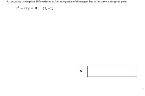 Solved 7 10 Points Use Implicit Differentiation To Find