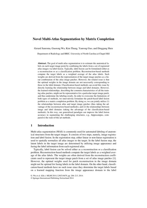 pdf novel multi atlas segmentation by matrix completion
