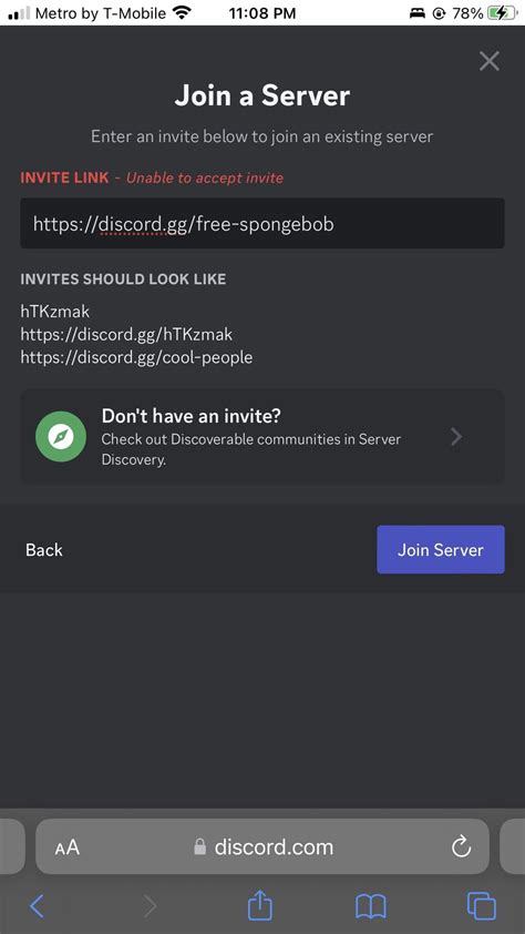 can t join servers r discordapp